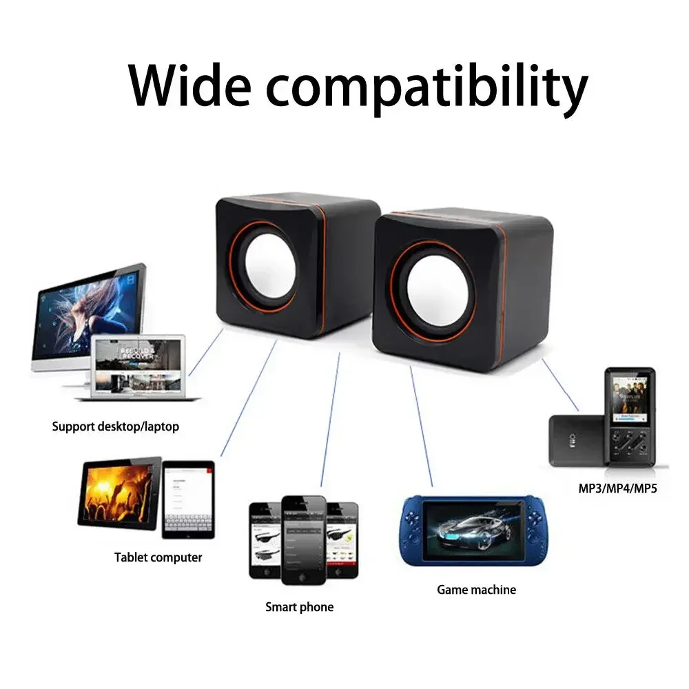 Wired Computer Gaming Speakers Subwoofer Home Office Speakers USB 2.0 Laptop Computer Speaker ...
