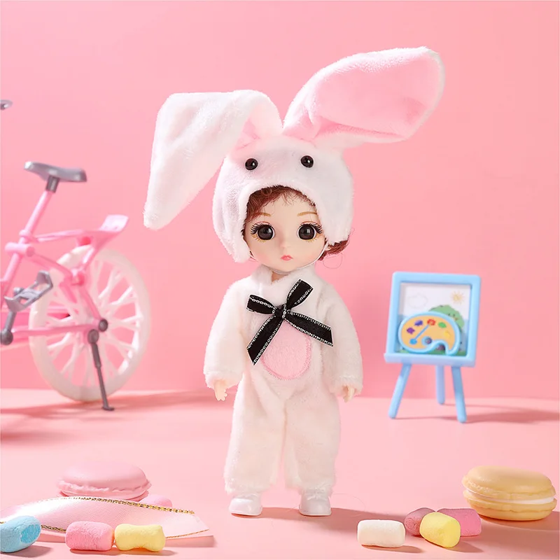 16cm BJD Doll 1/12 with Clothes and Shoes Movable 13 Joints Cute Sweet ...