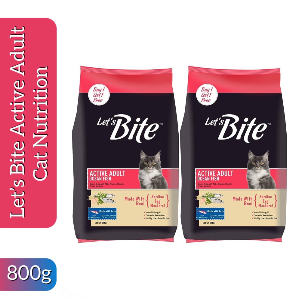 Let’s Bite Active Adult Cat Dry Food 400g x 2 Packs | Daraz.lk