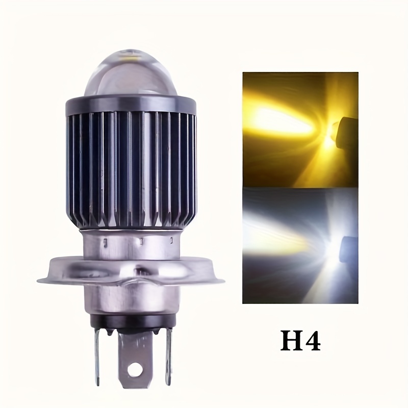 1pc 10000lm Motorcycle LED H4 Ba20d Hi/Lo Beam Headlights Bulbs White ...