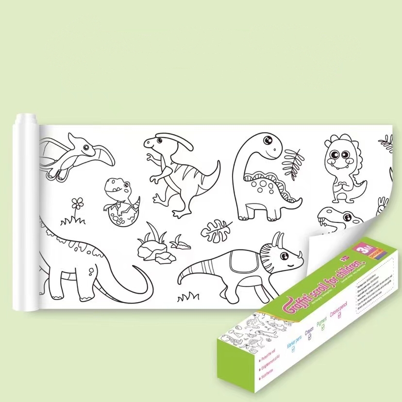 Children's Drawing Roll DIY Coloring Paper Roll Color Filling Paper ...