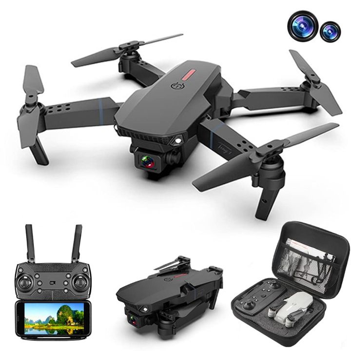 E99 Pro / E88 Pro Dual Camera Drone Quadcopter Brushless - Combo Pack - 2 Batteries & Carrying ...
