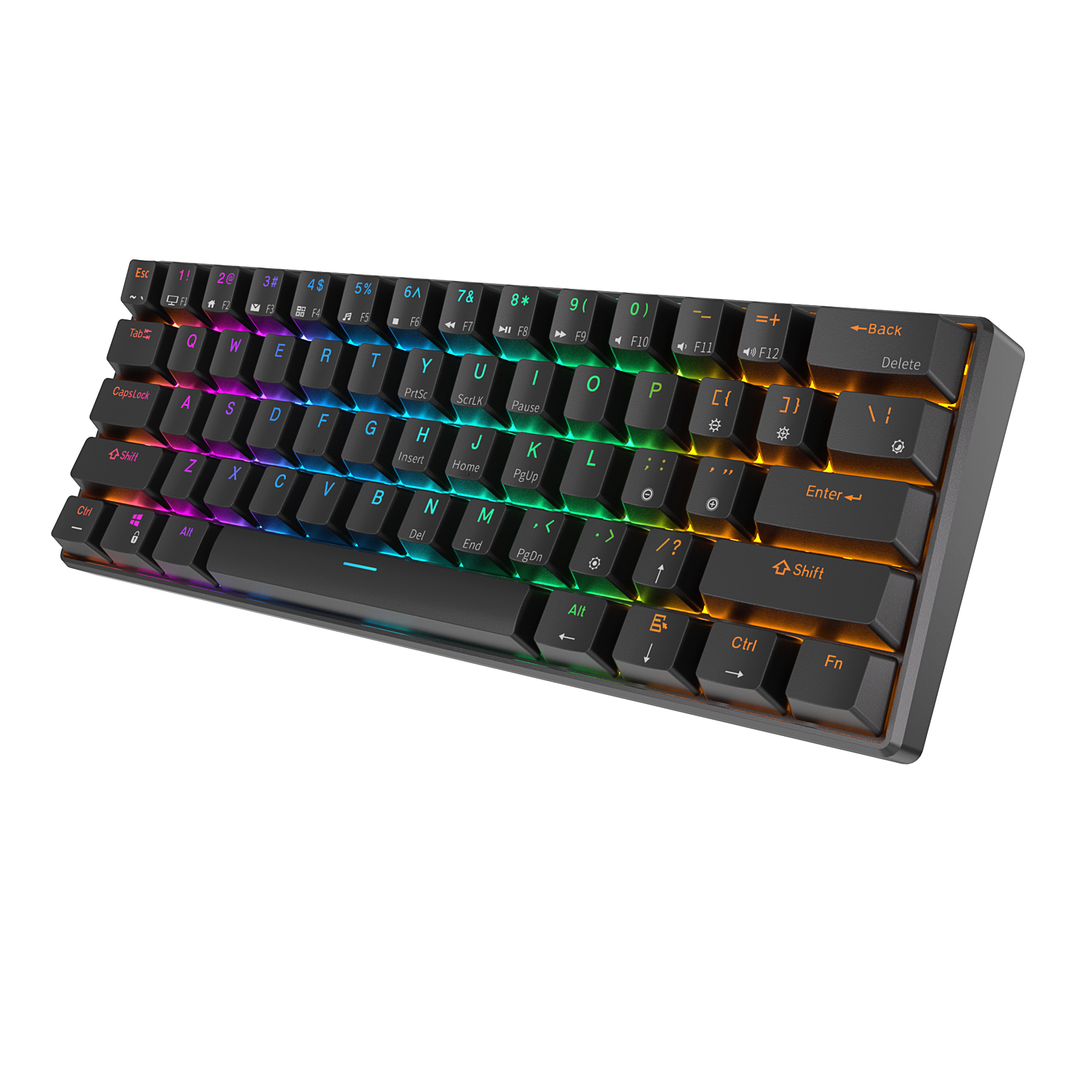 RK Royal Kludge RK61 2.4G Wireless Bluetooth Mechanical Keyboard Tri ...