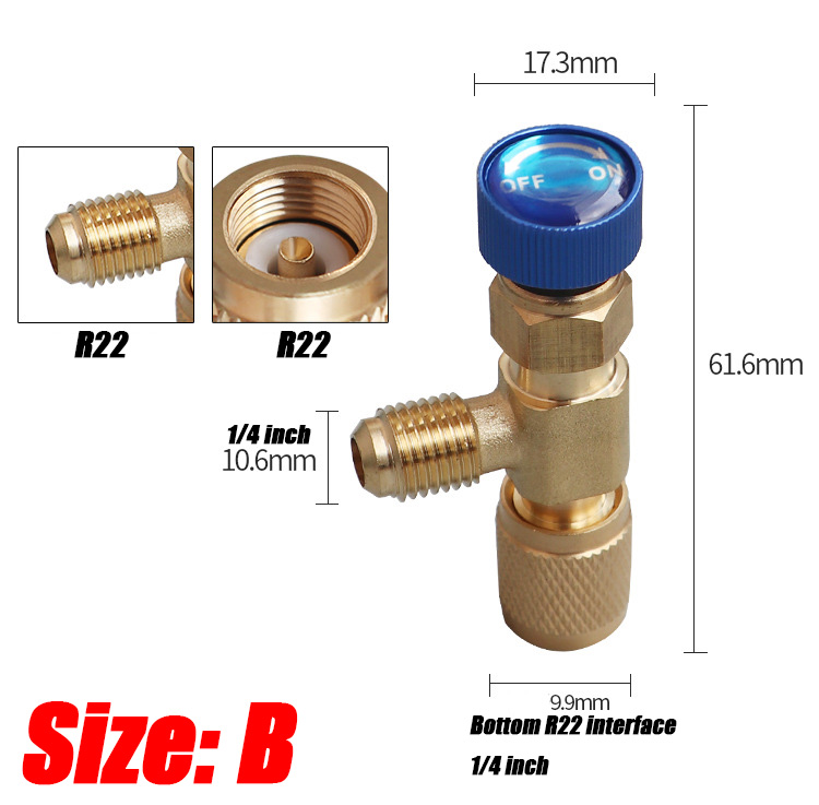 4/2/1PCS R410A R22 1/4" Refrigeration Charging Safety Valve Air ...