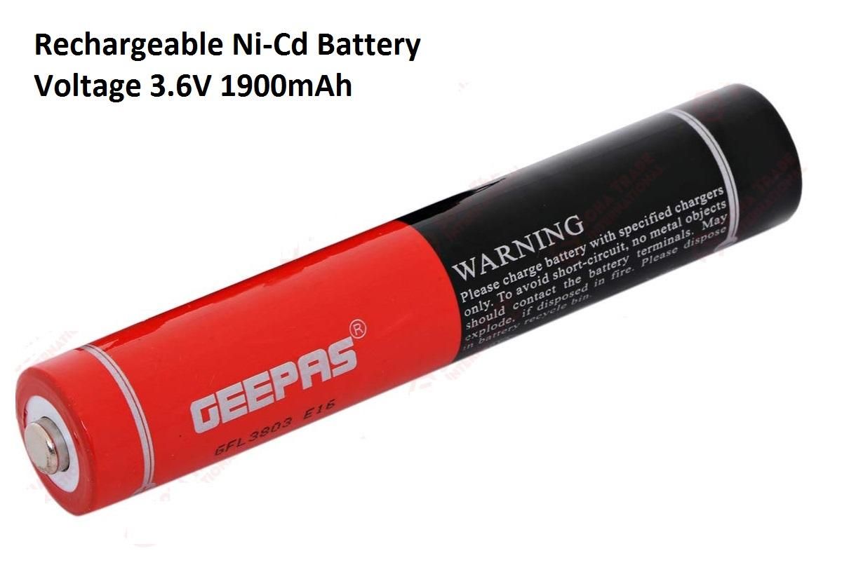 Geepas 3.6V 2500mAh Rechargeable Ni-Cd Battery | Daraz.lk