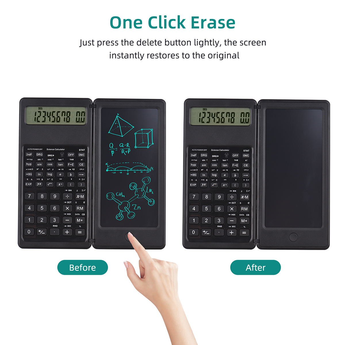 Foldable Scientific Calculator 10-Digit Digital Large Display with an ...