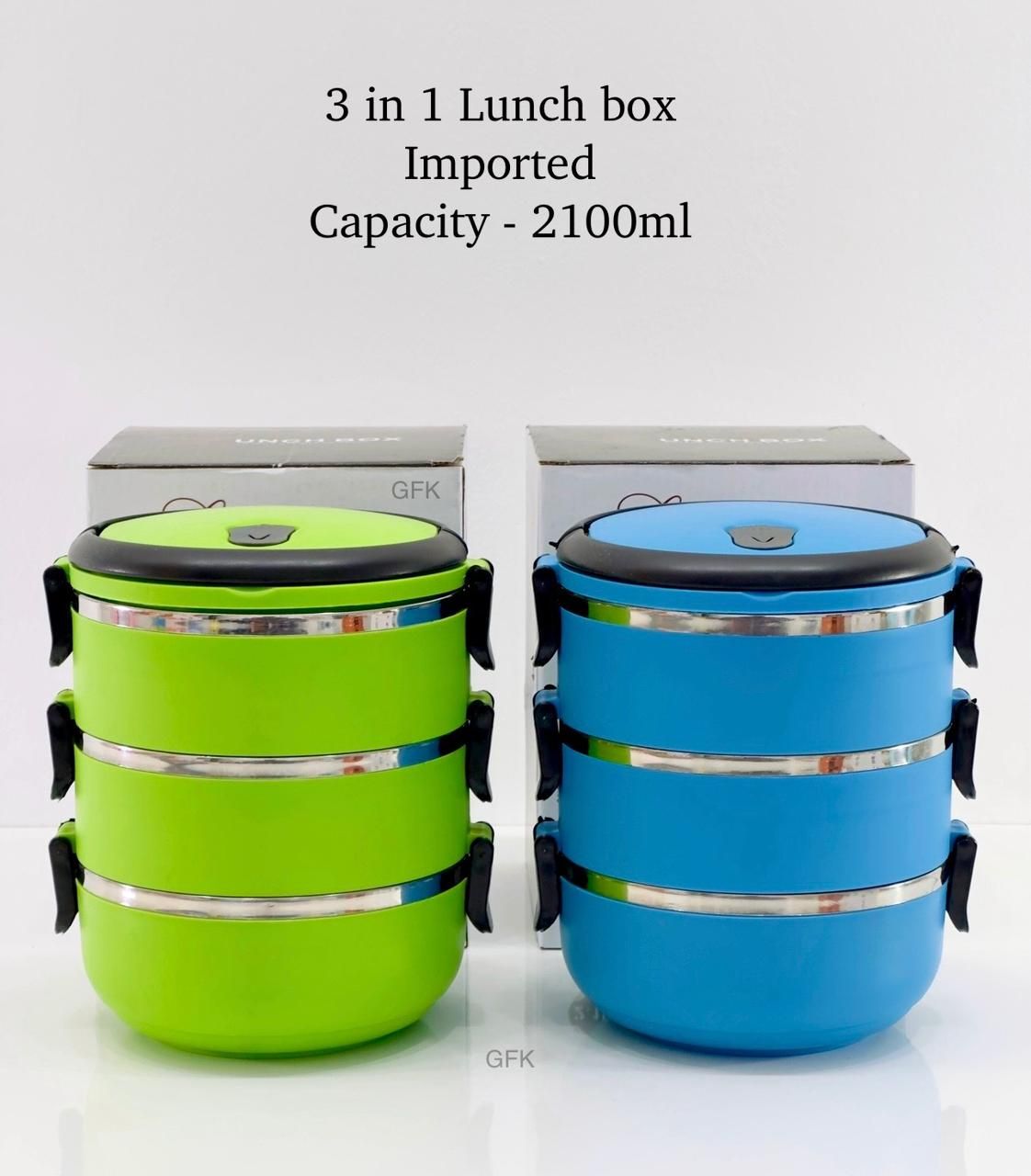 Three Layer Tiffin Box / 3 Containers Lunch Box 2100ml | Daraz.lk