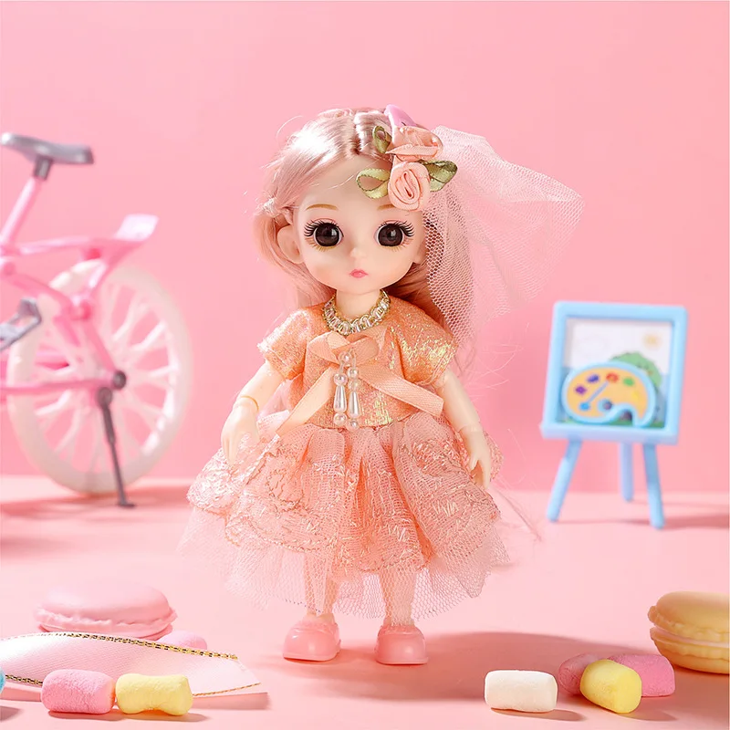 16cm BJD Doll 1/12 with Clothes and Shoes Movable 13 Joints Cute Sweet ...
