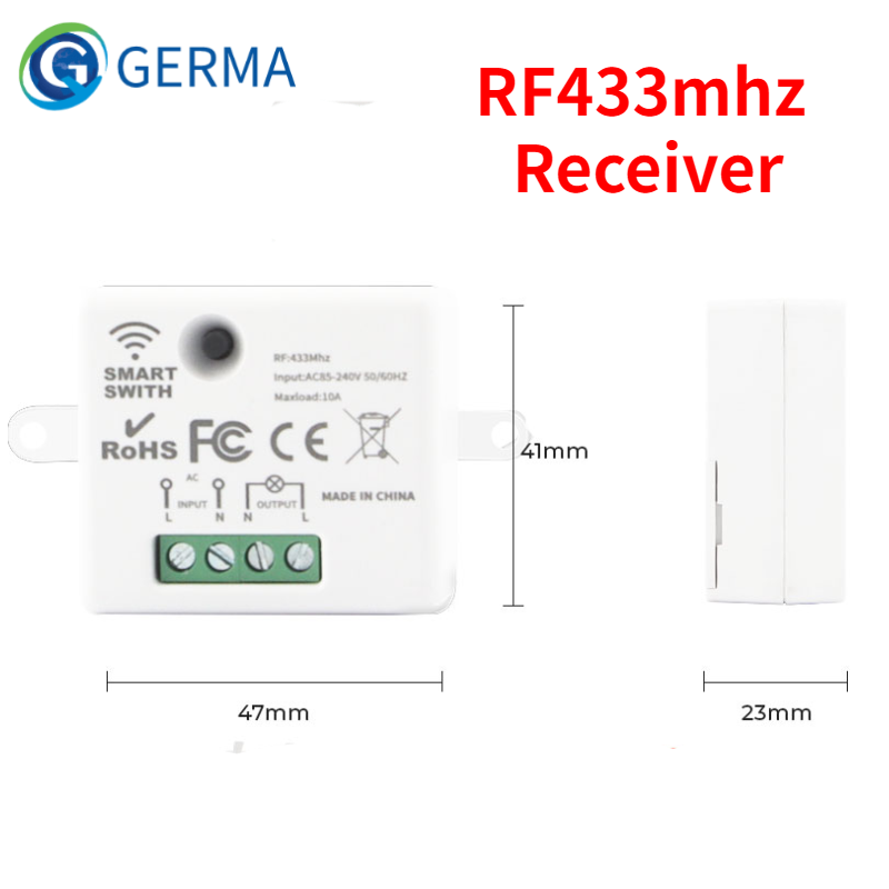 GERMA Mini Module Smart Wireless Push Switch Light 433MHZ Electrical ...