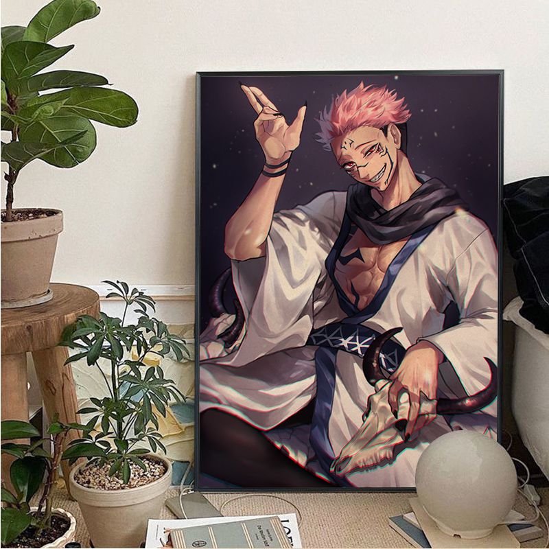 Japan Anime Jujutsu Kaisen Ryomen Sukuna DIY poster Kraft Paper Vintage ...