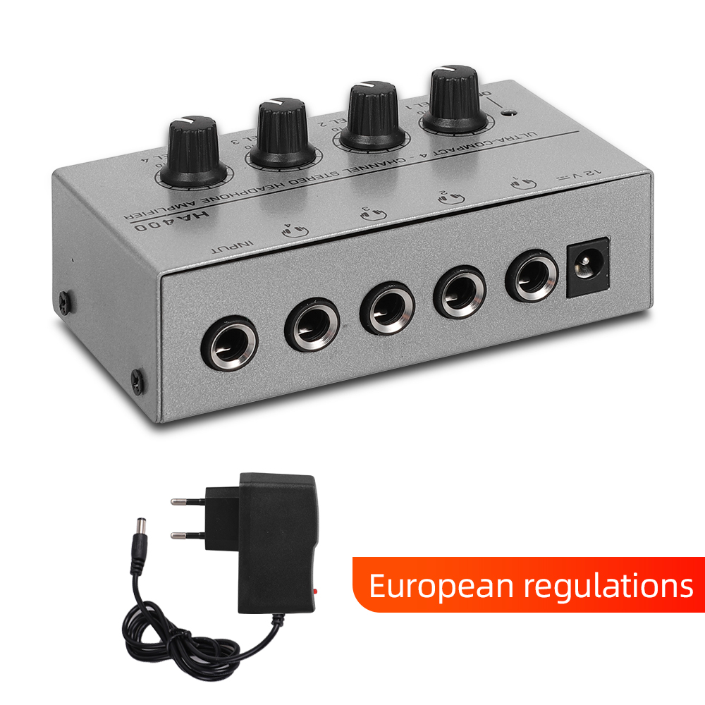 4 Channels Mini Headphone Amplifier HA400 Ultra-Compact Stereo Audio ...