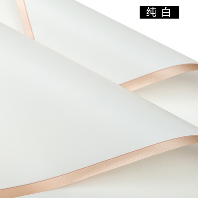 5/20Pcs Rose Flower Wrapping Paper Golden Border Korean Style for Gifts ...