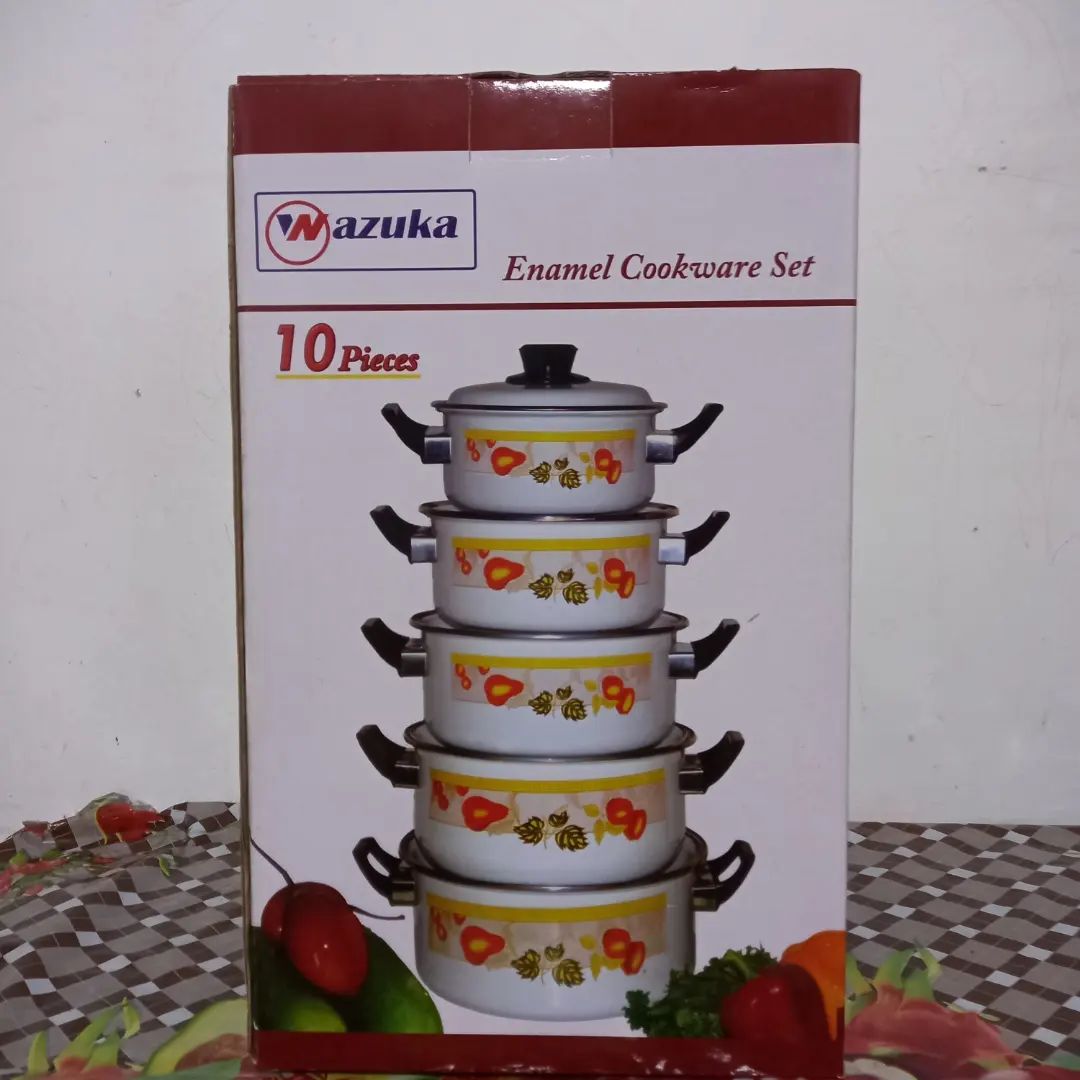 10 pc enamel cookware set kitchen set | Daraz.lk