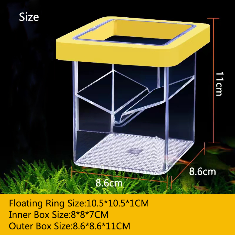 Acrylic Floating Fish Breeding Isolation Box Aquarium Breeder Feeder ...