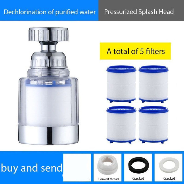 360° Rotation Water Faucet Filter Kitchen Faucet Extender Replaceable ...