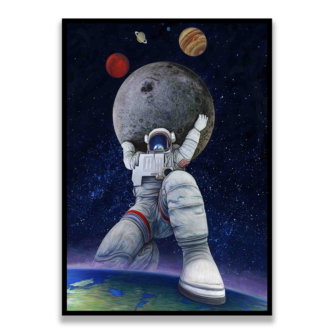 A3/A4 Size Framed Astronaut Space Aesthetic posters Wall decorations wall | Daraz.lk