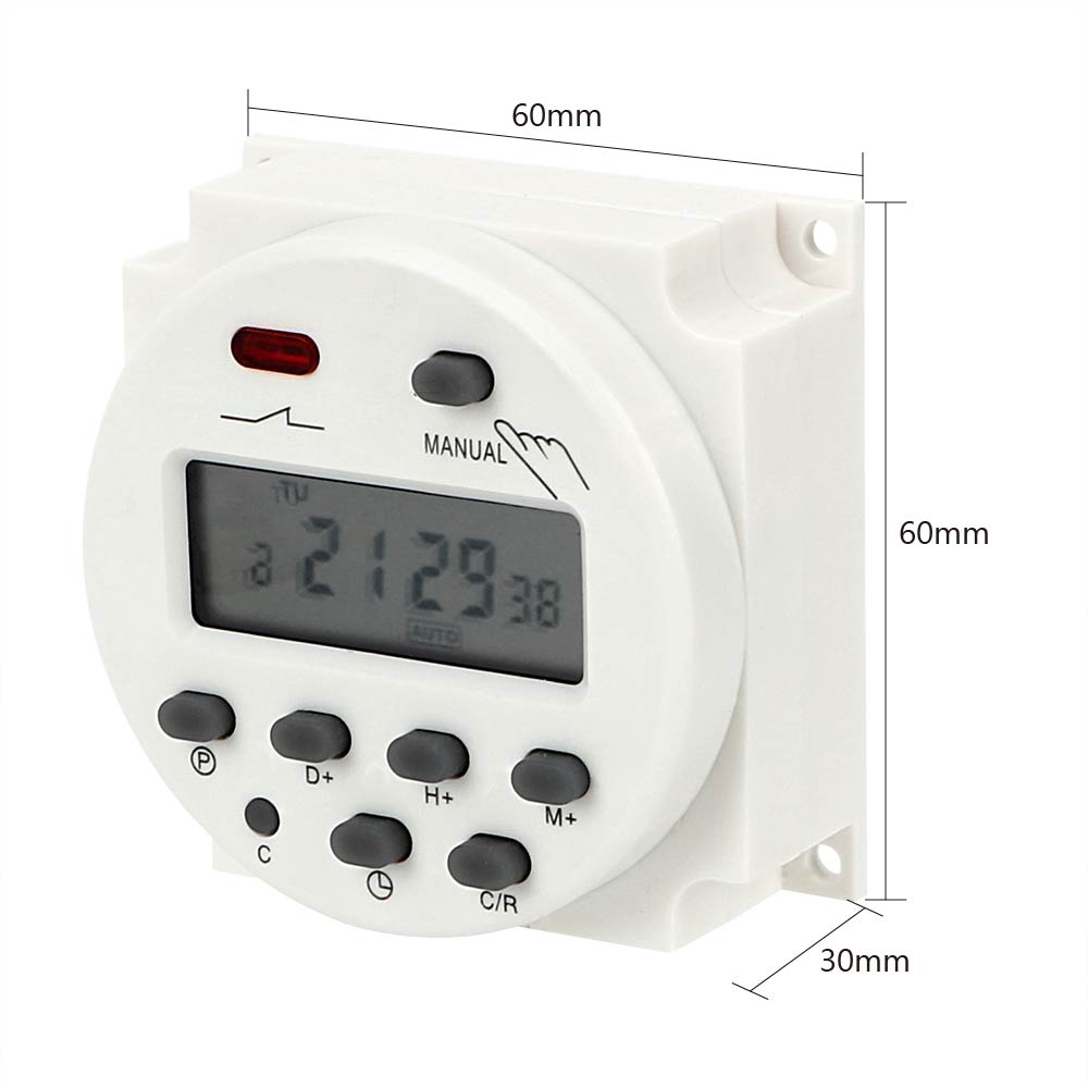 Time Control Switch Auto On/Off Relay Digital LCD Electronic AC 220-250V Daily Weekly ...