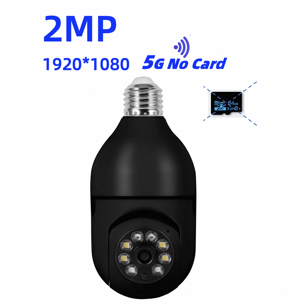 5G Double Band 2MP E27 Bulb Camera 4X Digital Zoom AI Human Motion ...