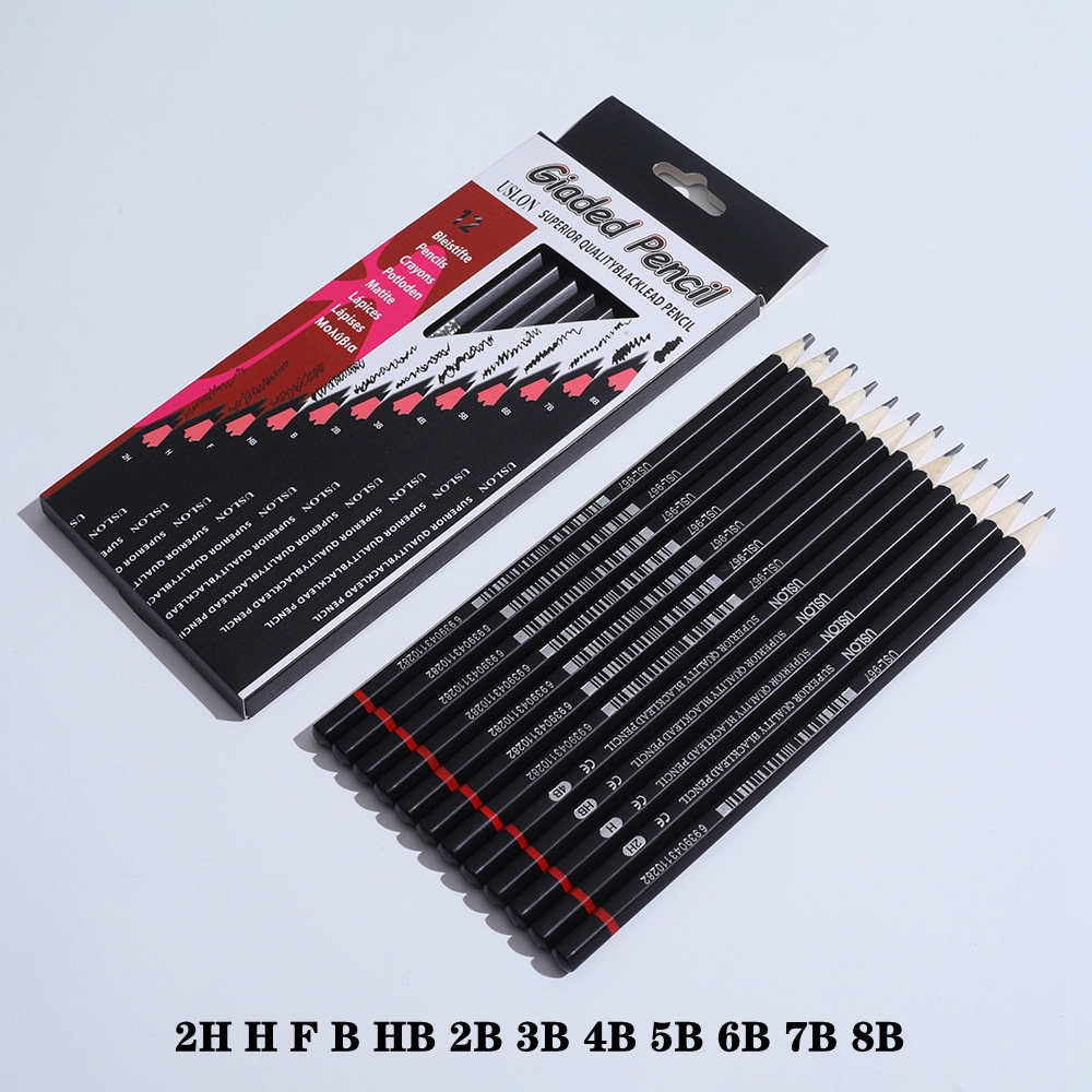 Professional Drawing Sketching Pencil Set, 12 Pieces Art Pencils ...