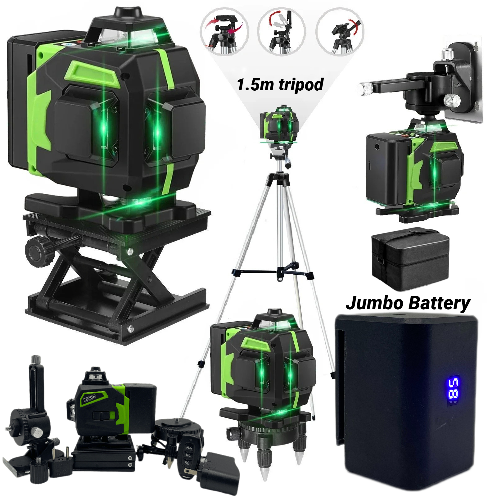 tripod/nivel a laser 16 Lines Laser profesional Level green line Self ...