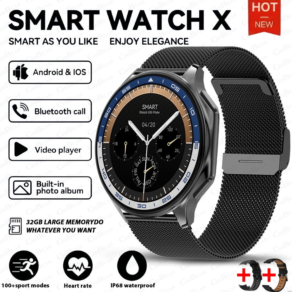 OPPO Watch X AMOLED 32GB Smartwatch Waterproof Men Smart Watch Bluetooth Call Connect Headphones ...
