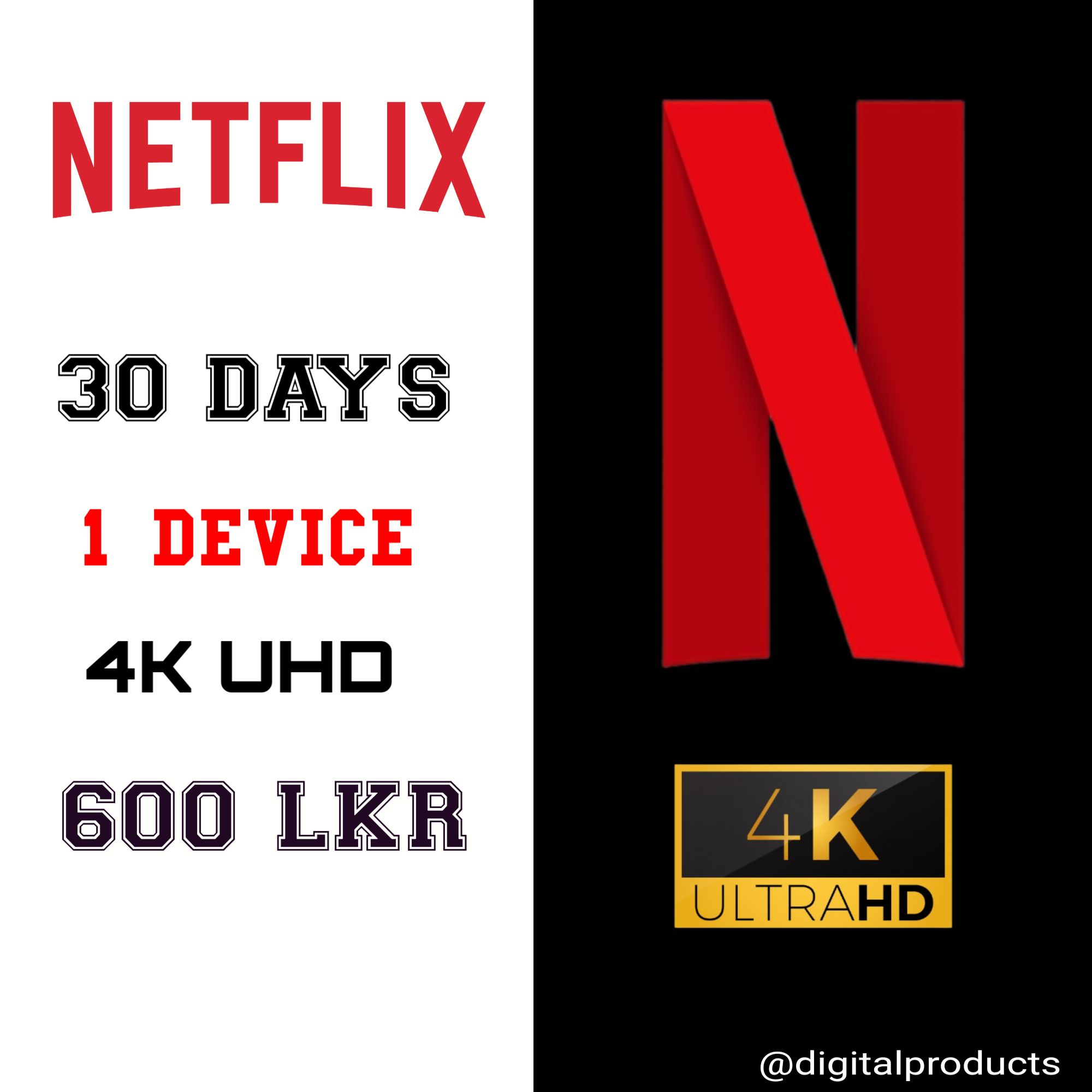 Netflix 1 Month 4KUHD | Daraz.lk