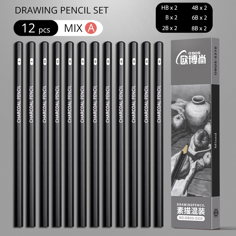 Professional 2H HB B 2B 3B 4B 6B 8B 12B 14B Sketch Drawing Graphite ...