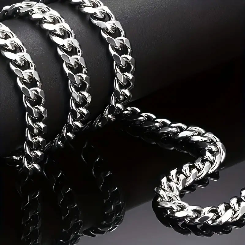 1pc Men's Stainless Steel Chain Necklace, Unisex Hip Hop Neck Chain ...