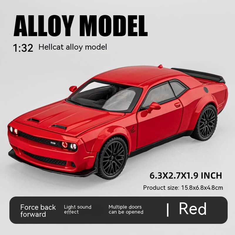 Dodge Challenger Hellcat Toy Car for 1: 32 Scale Die Cast Metel Cars ...