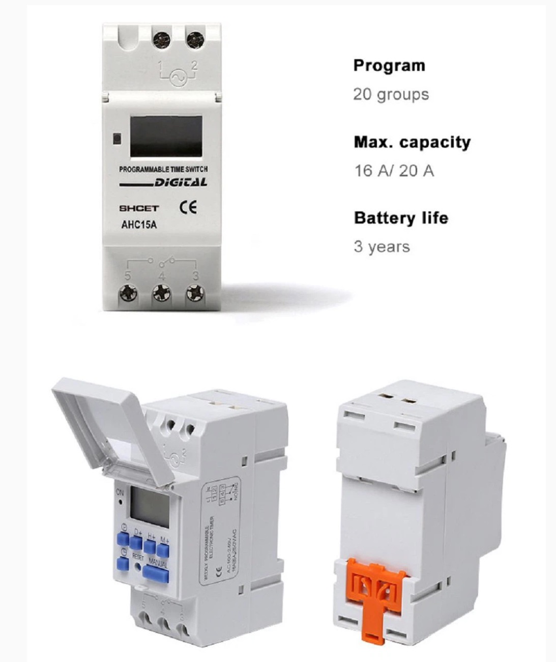 Weekly Programmable Electronic Timer Switch, Digital Timer Switch AHC ...