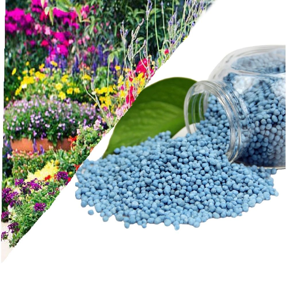 Blue Granular Fertiizer 1kg (12:12:17 Mgo+ TE) High qualitity flower ...