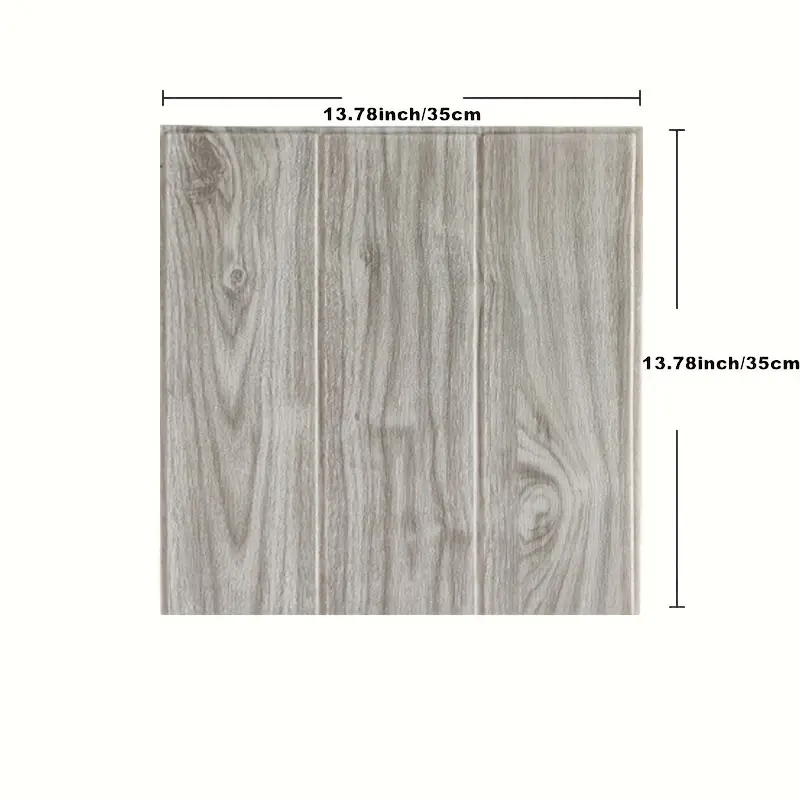 5pcs/10pcs 35X35cm 3D Wall Stickers DIY Wood Grain Foam Self-Adhesive ...