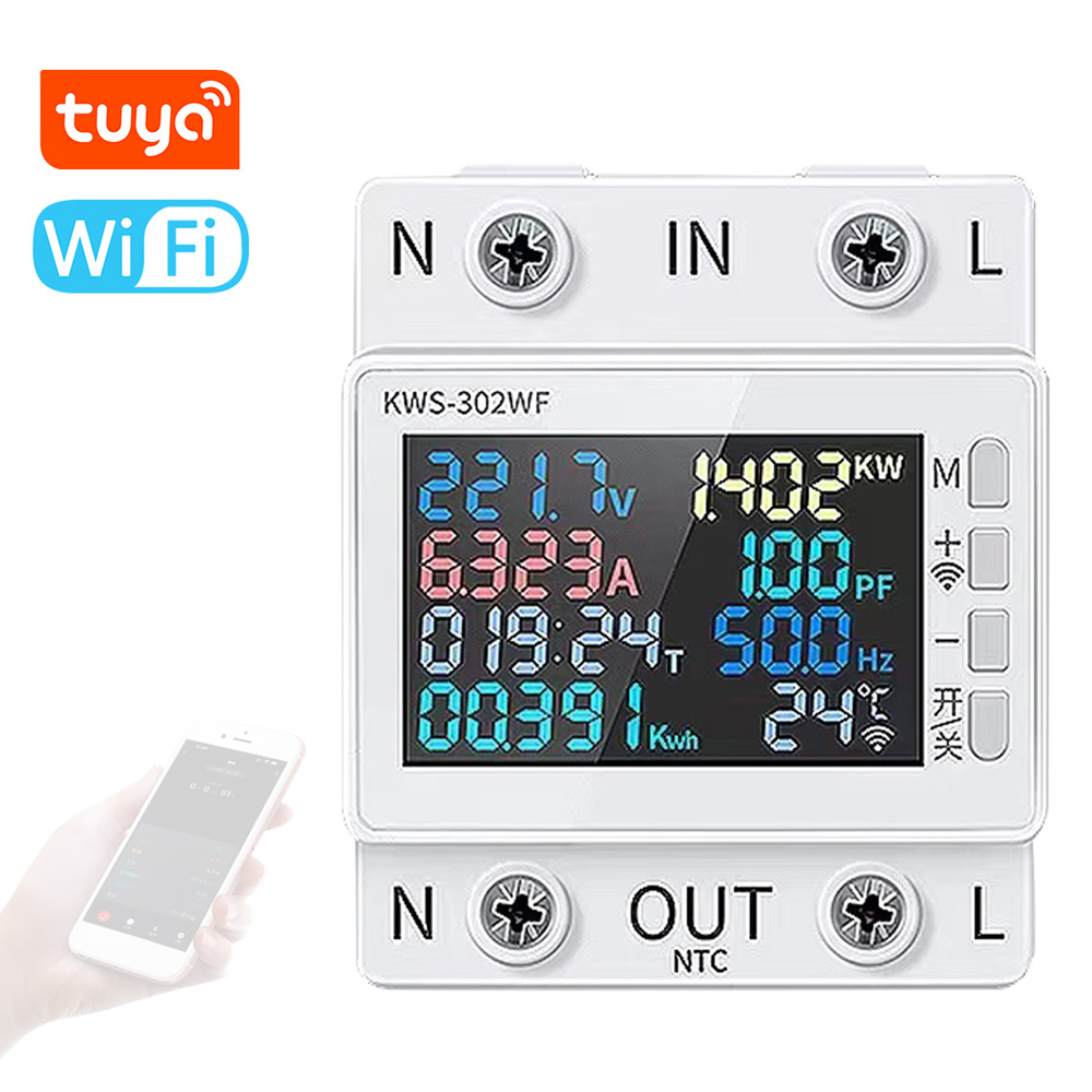 8in1 Power Meter Color Screen 2P Multi-function AC Energy Meter 170 ...