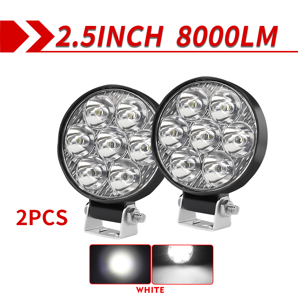 CO LIGHT 2.5inch 8000LM LED Bar Worklight Round Square Work Light 12V ...