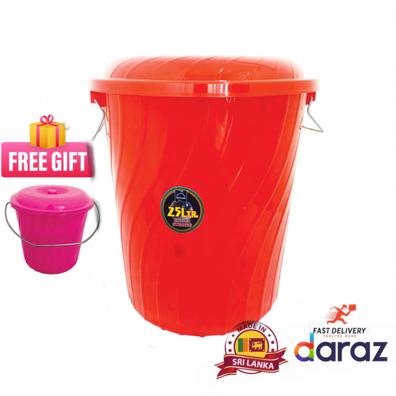 Plastic Storage Bucket 25/50L/100L | Daraz.lk