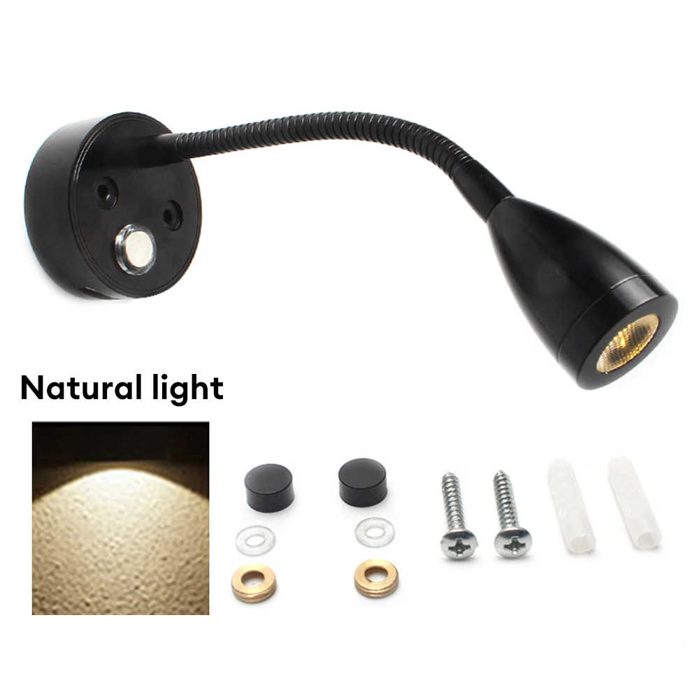 RV LED Reading Light DC10-30V Smart Touch Dimmable Flexible Gooseneck ...