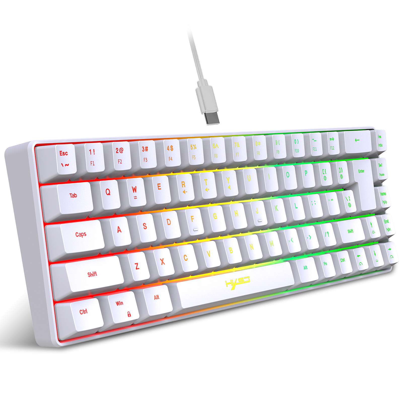 HXSJ V200 Wired K68 RGB Streamer Mini Gaming Keyboard 19-Key Conflict-Free Membrane Keyboard but ...