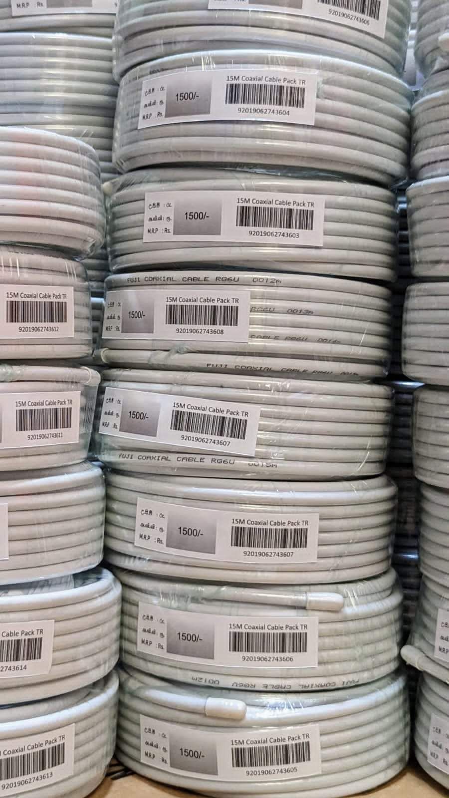 Dialog TV Coaxial RG6 / U Satellite TV Wire Roll - 15 Meters with F ...