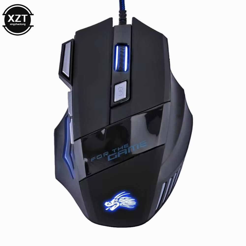 USB Wired Gaming Mouse 7 Button Backlit Ergonomic Mice 5500 DPI Backlight Adjustable Optical ...
