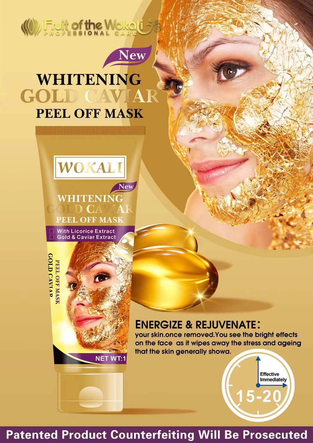 WOKALI Gold Caviar Peel off Mask 130ml | Daraz.lk