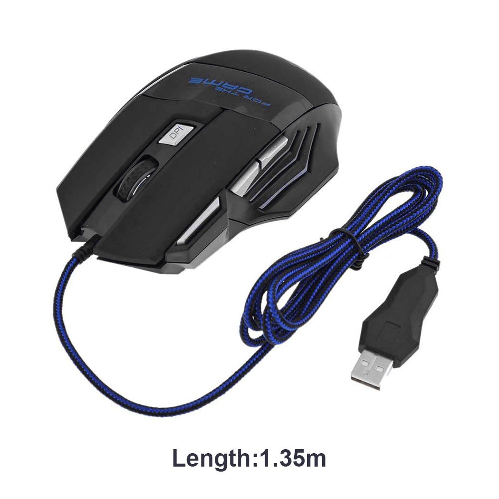 USB Wired Gaming Mouse 7 Button Backlit Ergonomic Mice 5500 DPI Backlight Adjustable Optical ...