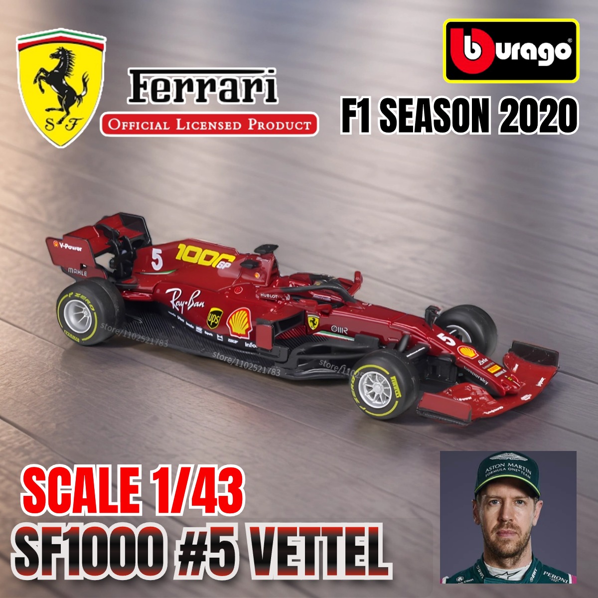 Bburago 1:43 F1 Racing Car model Scale Replica Red Bull Ferrari ...