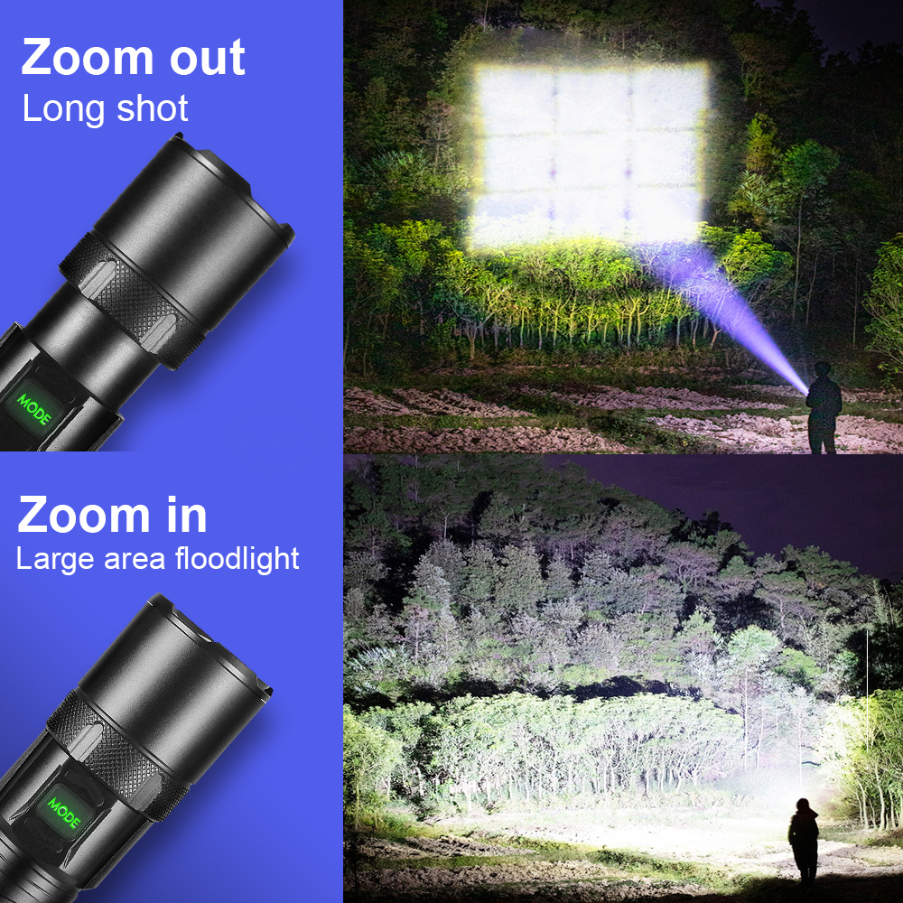 Super XHP199 Most Powerful LED Flashlight Rechargeable LED Torch Light ...