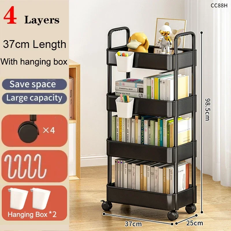 3/4 Tier Trolley Organizer Kitchen Gap Storage Rack With Wheels ...