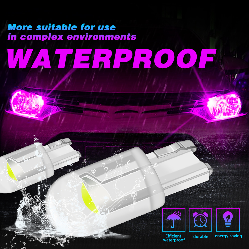 10PCS W5W LED T10 Car Light COB Glass Housing Auto Automobiles Wedge License Plate Lamp Interior ...