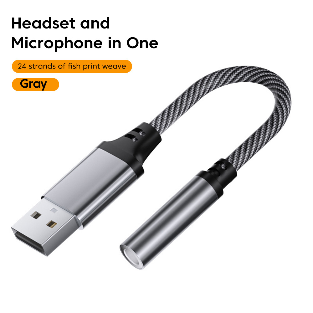 USB to 3.5mm Audio Aux Adapter Supporting 2-in-1 Microphone and Music ...