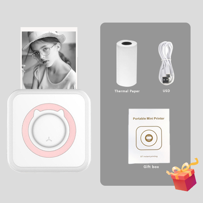 MINI Print Portable Thermal Printer Photo Pocket Thermal Label Printer ...