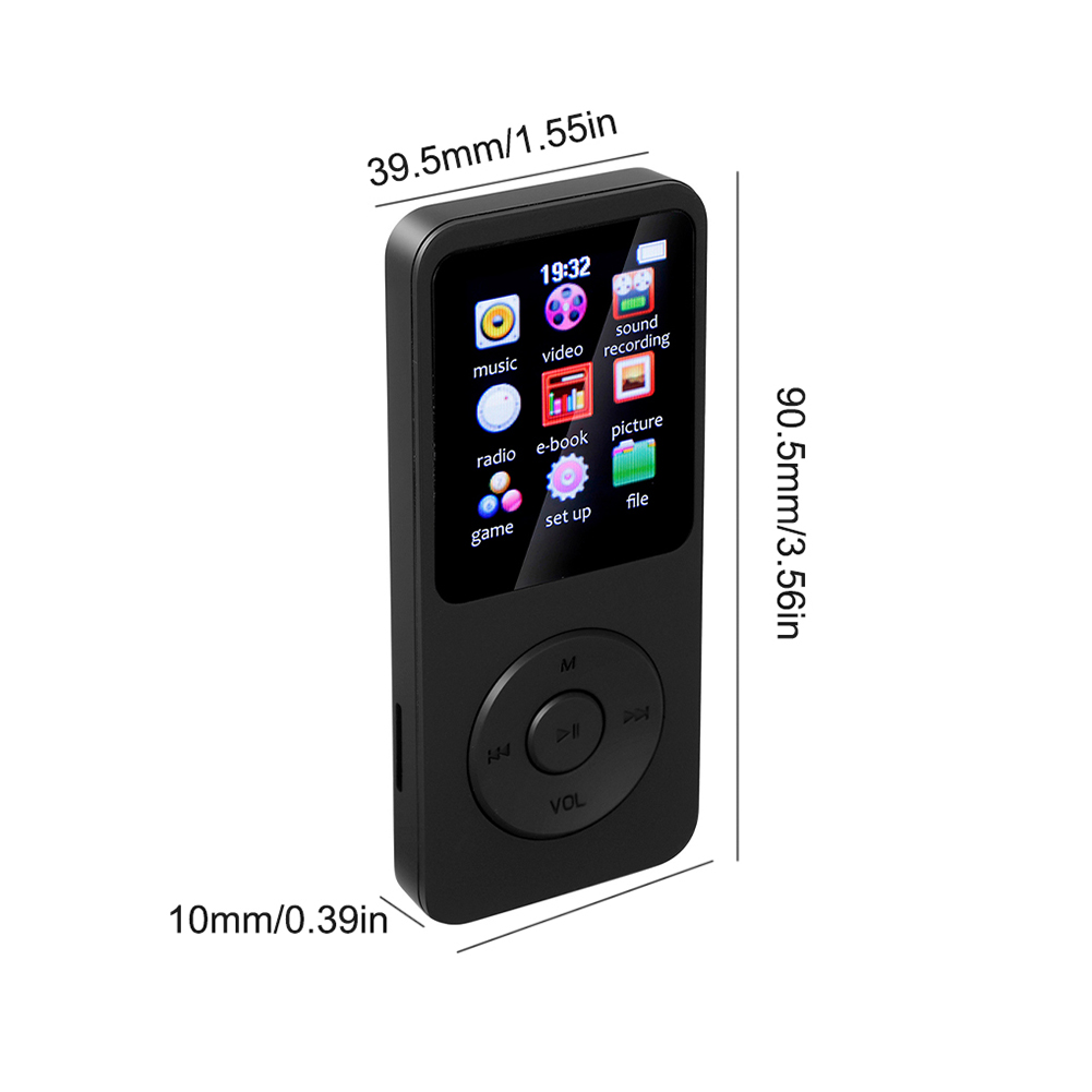 MP3 Music Player Portable MP4 MP3 Player Bluetooth 5.0 1.8in Color ...