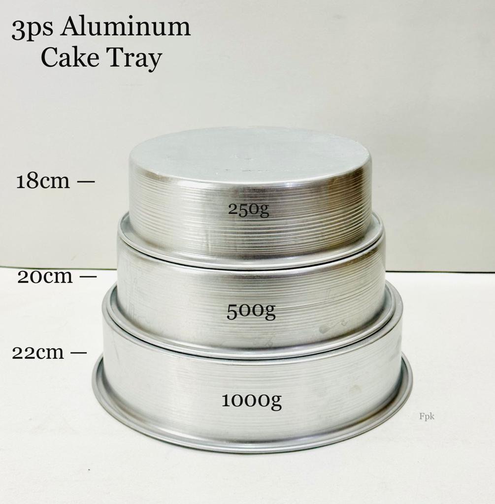 Silverline 3 in 1 Aluminium Round Cake Pot/Mould [6.5", 8.5", 10.5" Set ...