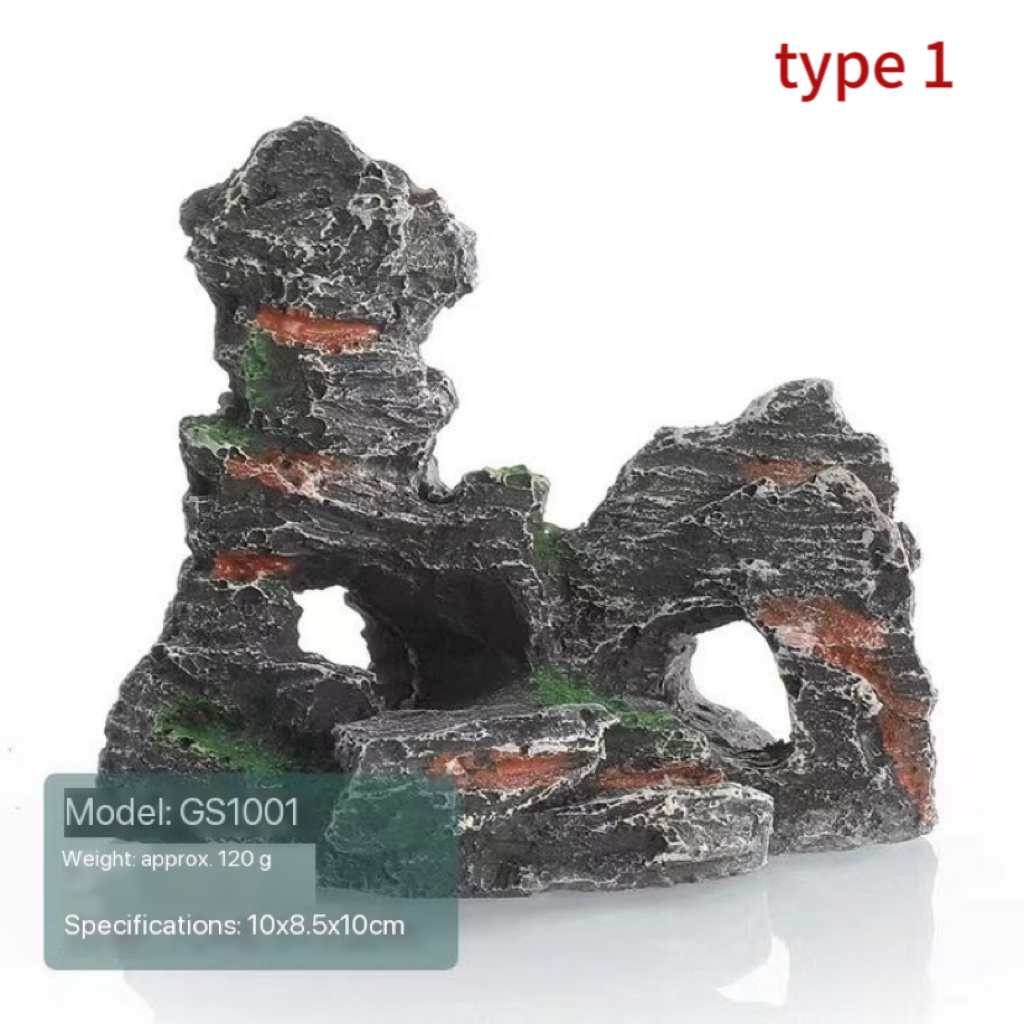 Fish Tank Landscaping Ornamental Rockery Simulation Resin Process ...